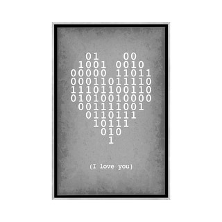 iCanvas "Binary Code Heart "I love you"" by GetYourNerdOn Framed - Bed Bath & Beyond - 37730619